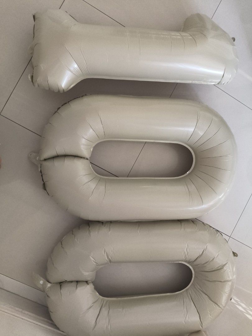 100 Number Balloons - Cream, Hobbies & Toys, Occasions & Party Supplies ...