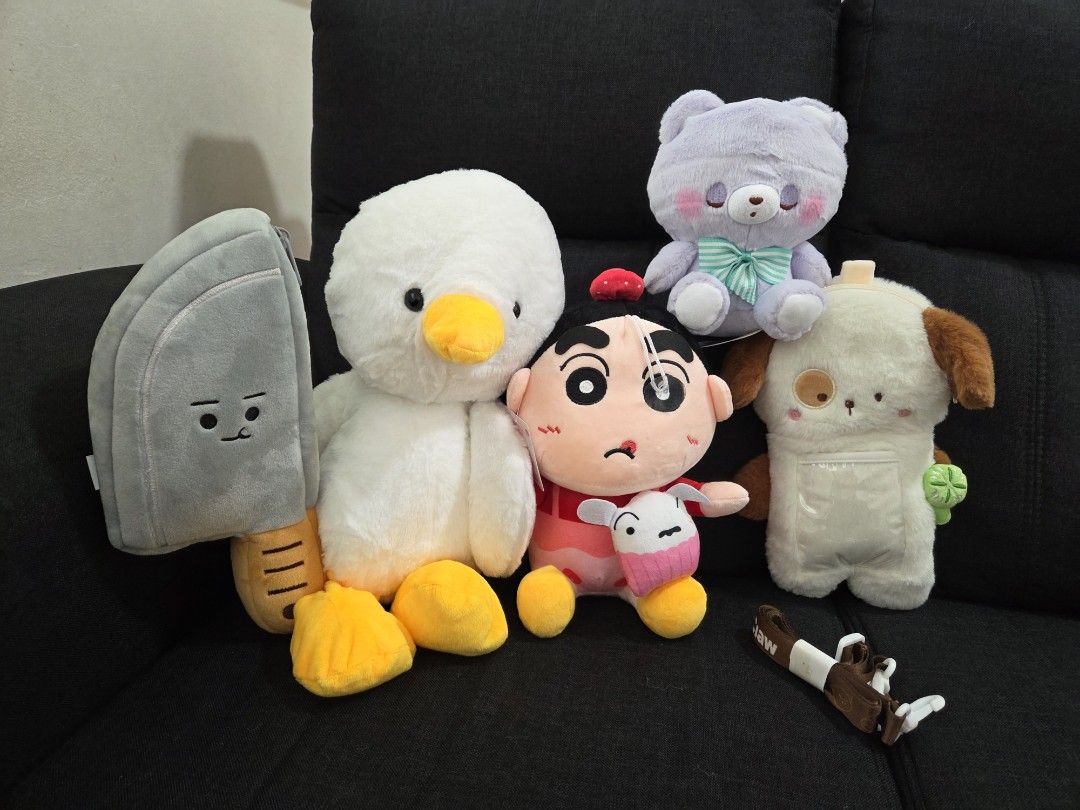 $15 BUNDLE Funclaw Assorted Plushies - Duck, Bear, Shinchan, Knife, Dog ...