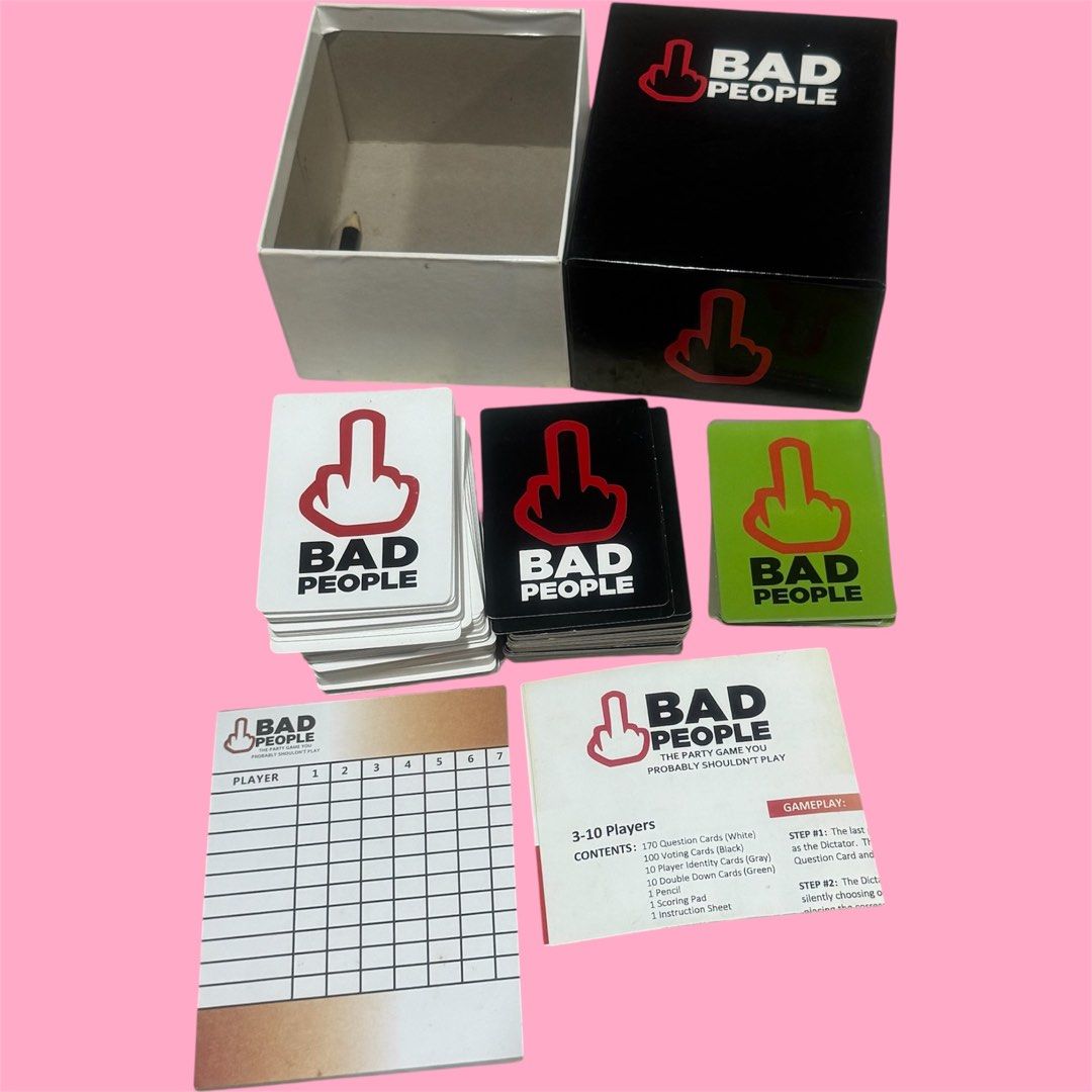 18+ bad people party card game, Hobbies & Toys, Toys & Games on Carousell