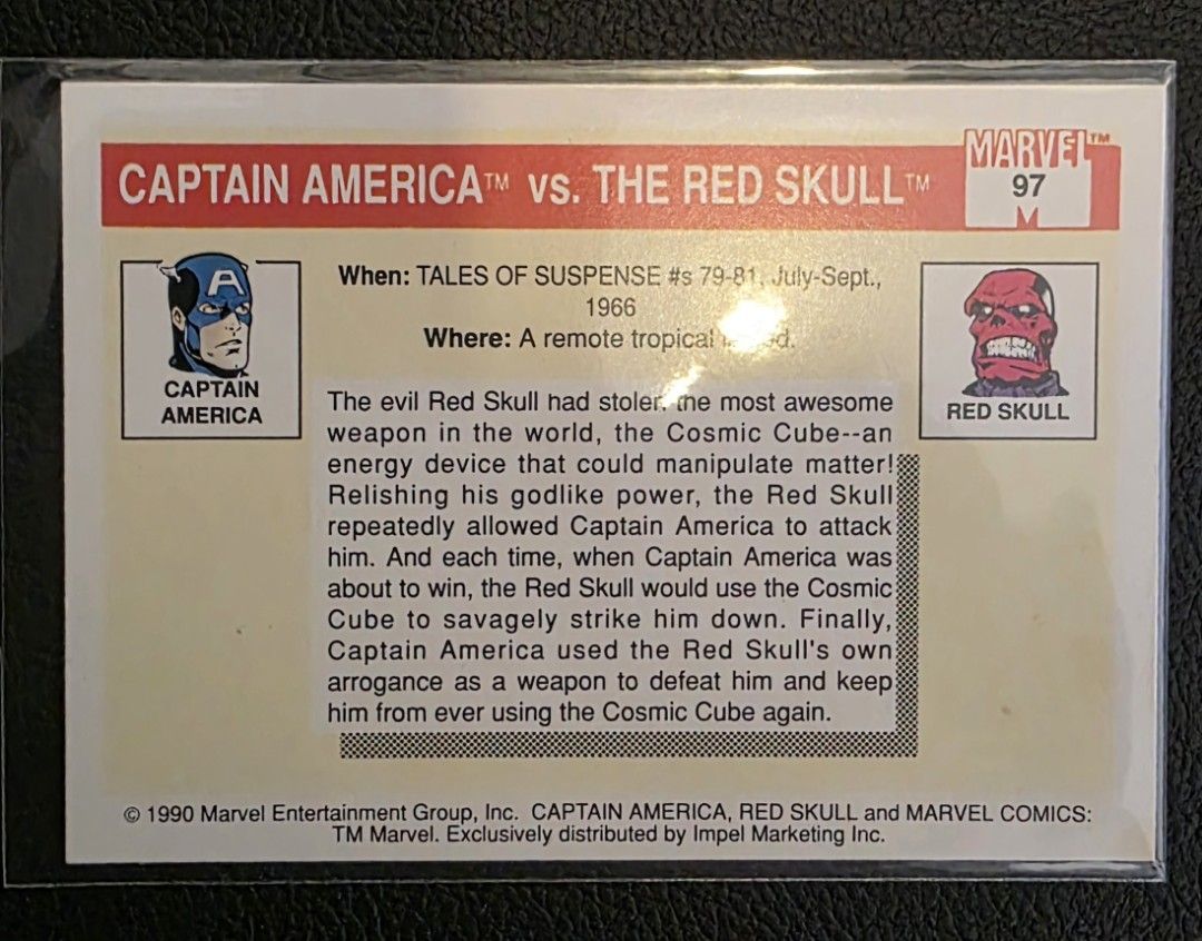 1990 marvel card - Captain america vs The Red skull, Hobbies & Toys ...