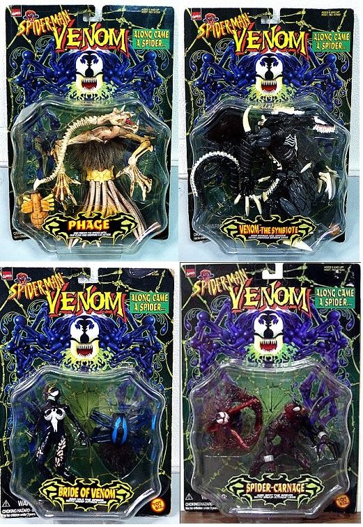 1997 Toy Biz Marvel Comics Spiderman Venom Along Came a Spider.- Phage ...