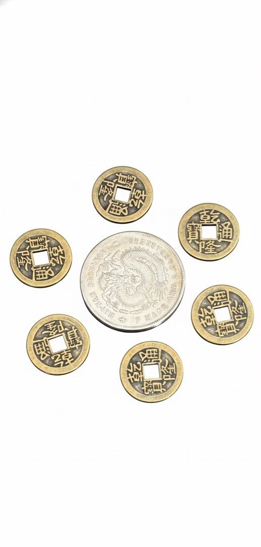[2026 Feng Shui] Deluxe Salt Water Cure Set – 6 I-Ching Coins + 1 Large ...