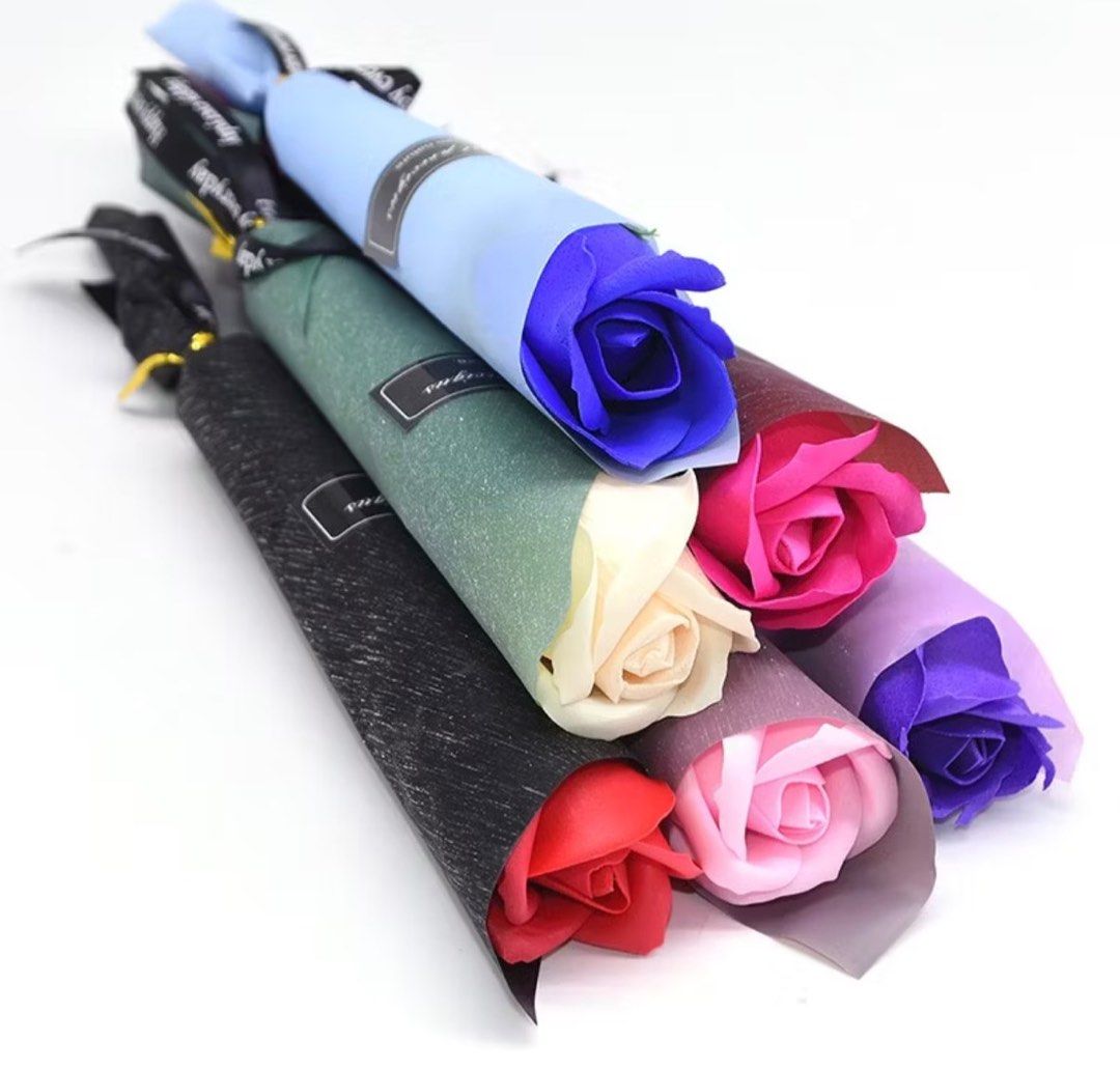 5pcs/lot Rose Artificial Flower Girl Friend Valentine's Day Gift ...