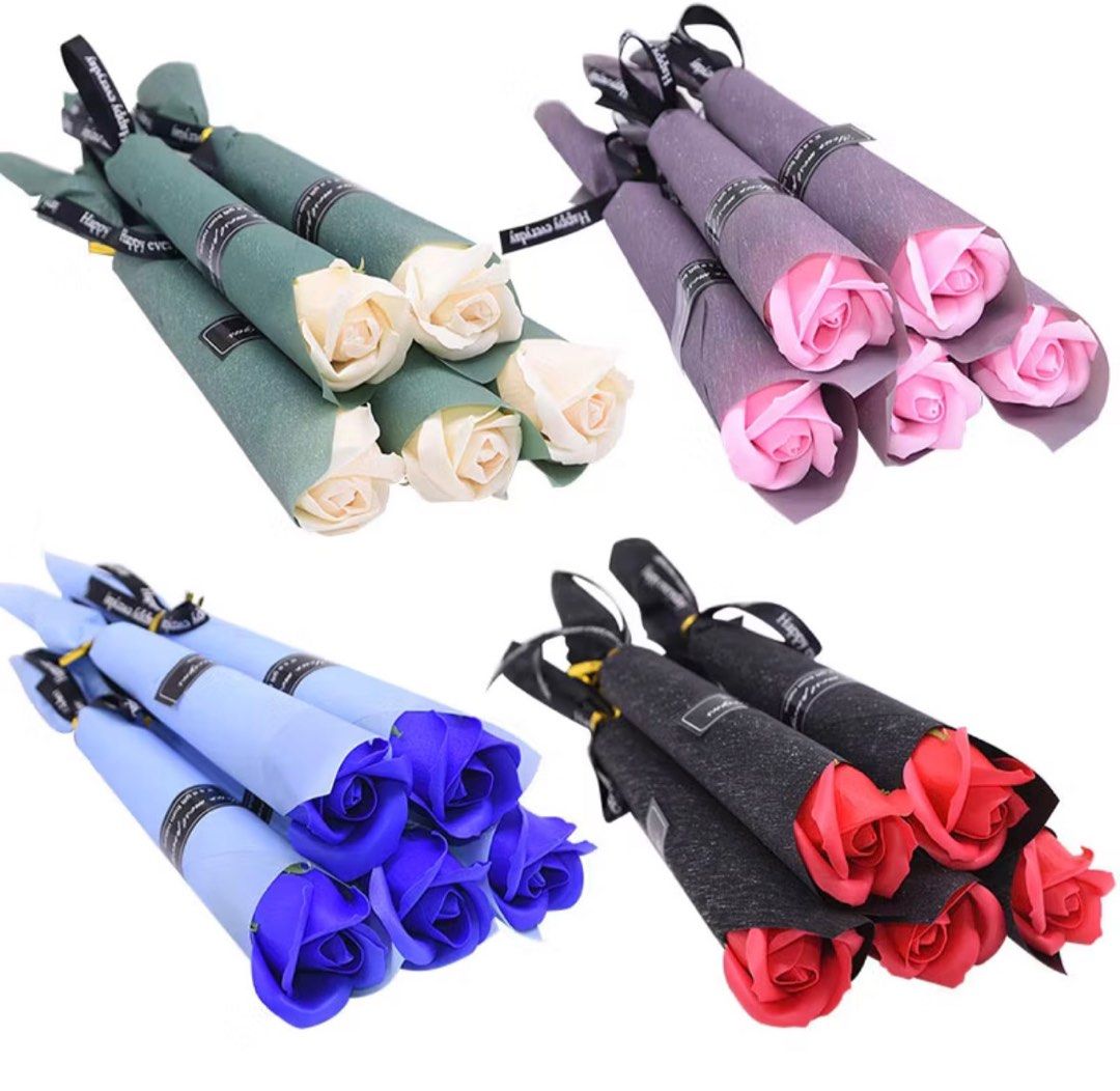 5pcs/lot Rose Artificial Flower Girl Friend Valentine's Day Gift ...