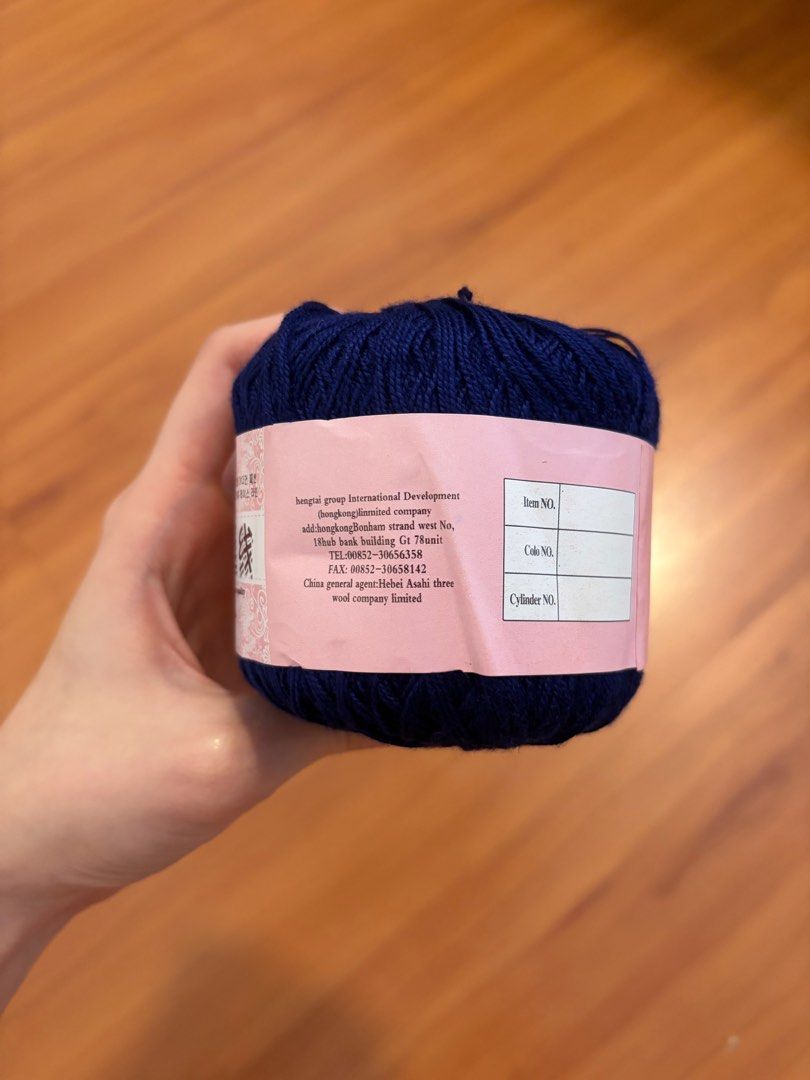 8x Cotton Yarn - Navy Blue, Hobbies & Toys, Stationery & Craft, Craft ...