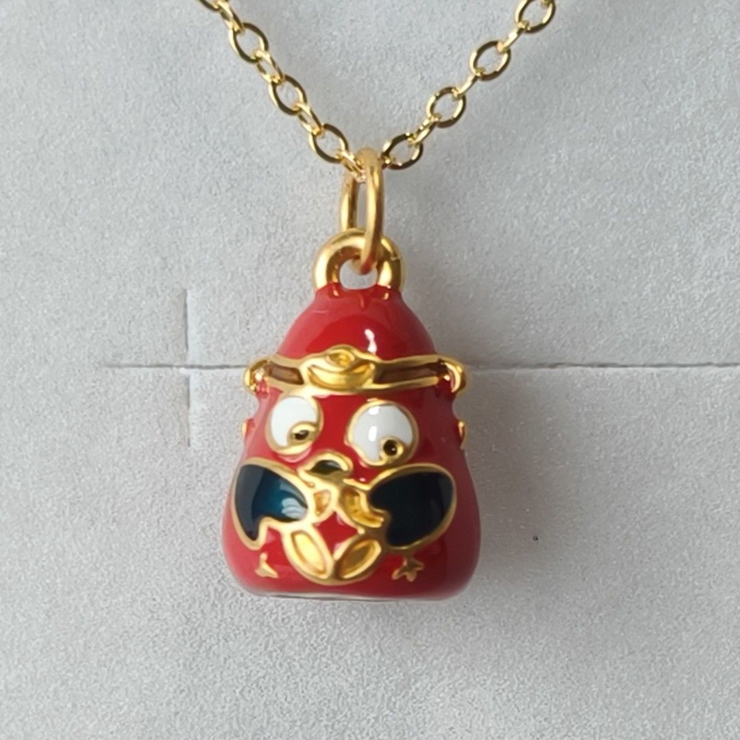 999 Gold Pendant Japan red daruma doll, Women's Fashion, Jewelry ...
