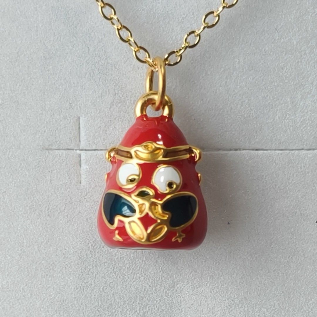 999 Gold Pendant Japan red daruma doll, Women's Fashion, Jewelry ...
