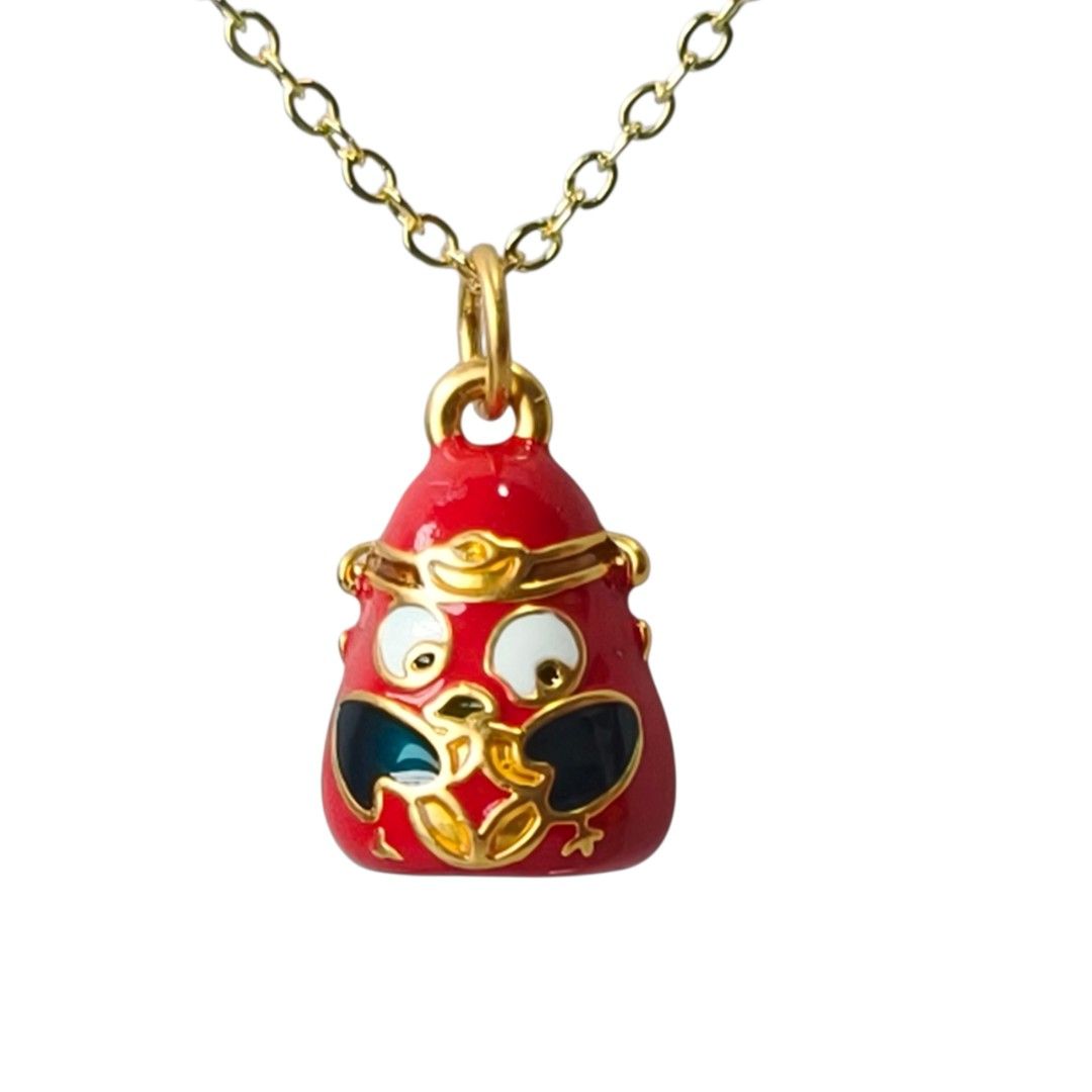 999 Gold Pendant Japan red daruma doll, Women's Fashion, Jewelry ...
