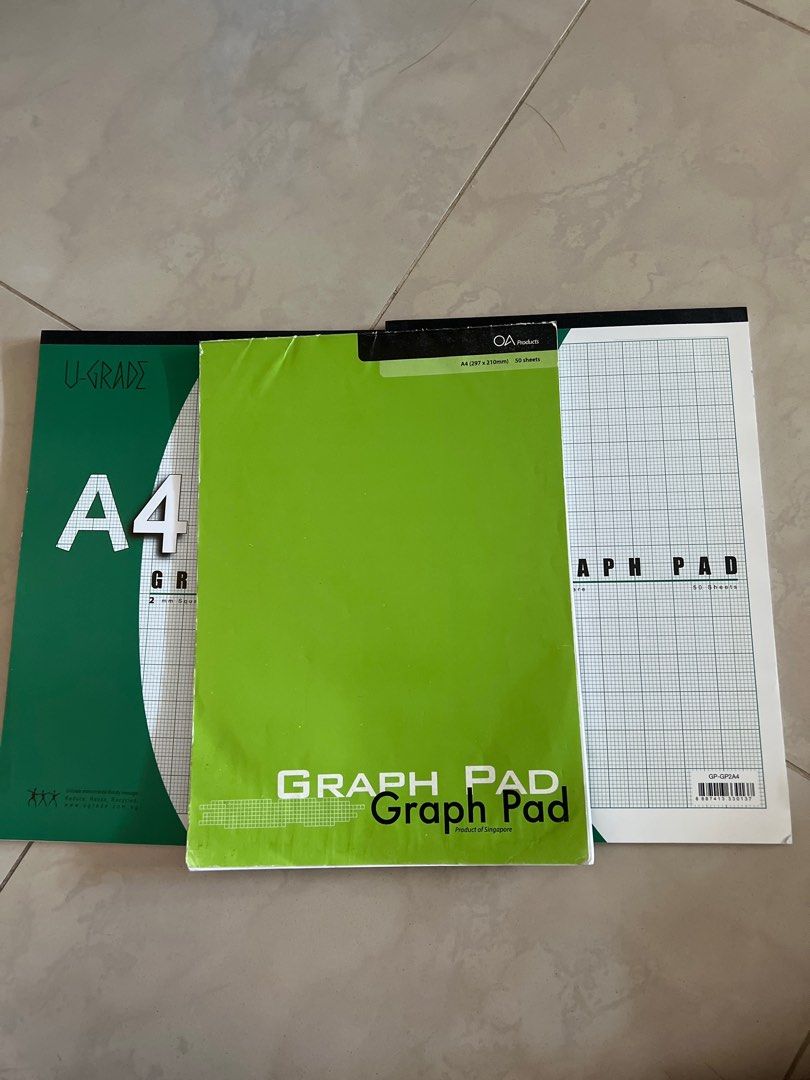 A4 Graph Pads, Hobbies & Toys, Stationery & Craft, Stationery & School Supplies on Carousell