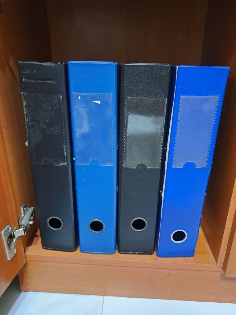 A4 Lever Arch File Folders - Black and Blue, Hobbies & Toys, Stationery ...