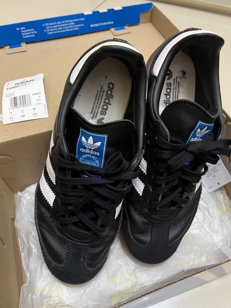 Adidas Samba OG J Black White, Women's Fashion, Footwear, Sneakers on ...