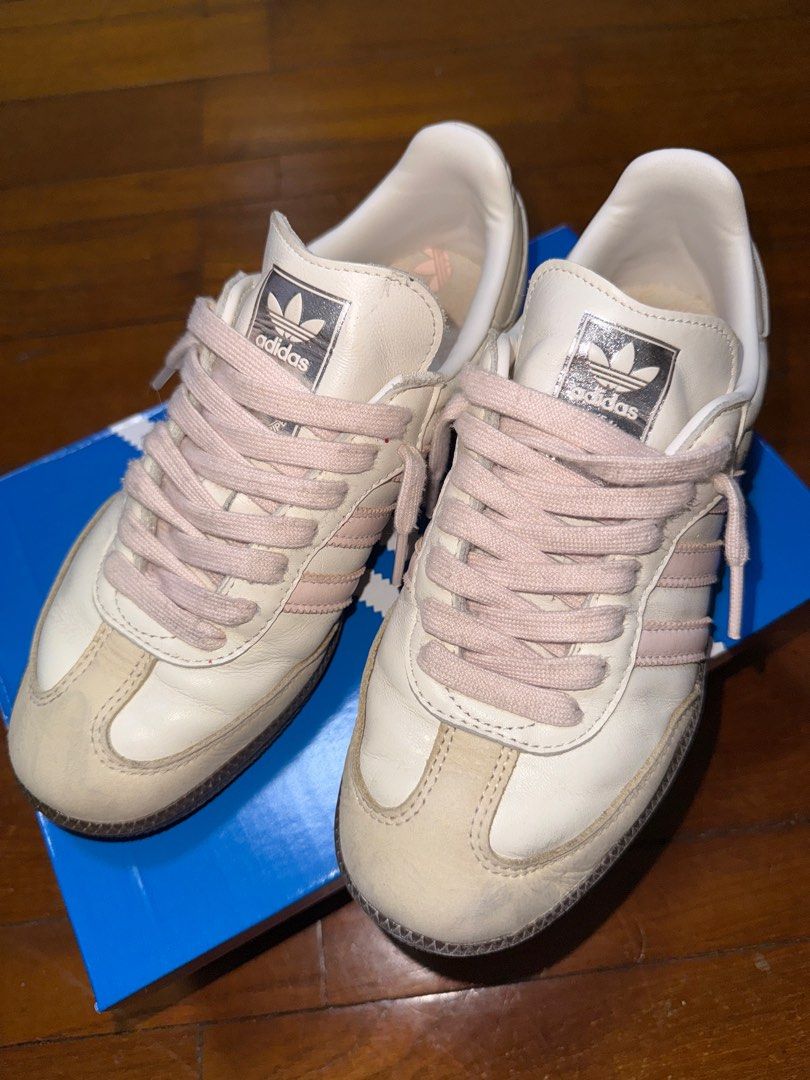 Adidas Samba OG W - Cream White/Pink, Women's Fashion, Footwear ...