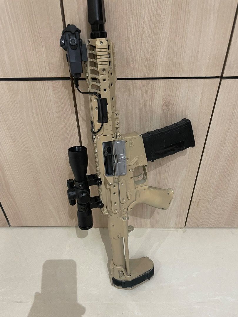 Nerf Rifle with Accessories, Hobbies & Toys, Toys & Games on Carousell