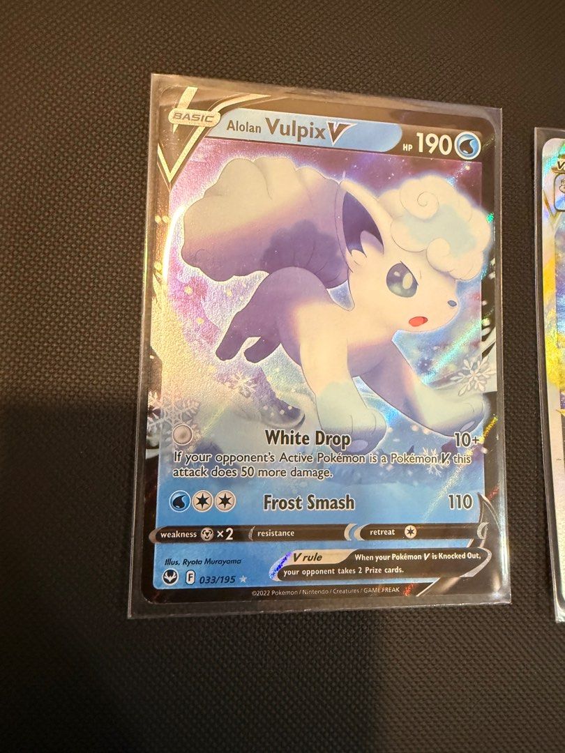 Alolan Vulpix V 033/195 & Vulpix VSTAR 034/195 Set Silver Tempest ...