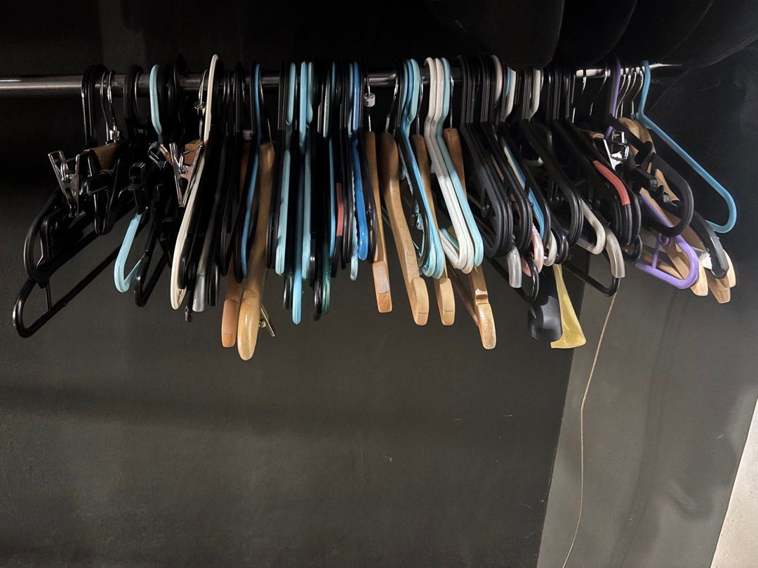 Assorted Clothes Hangers - Various Colors and Styles, Furniture & Home ...