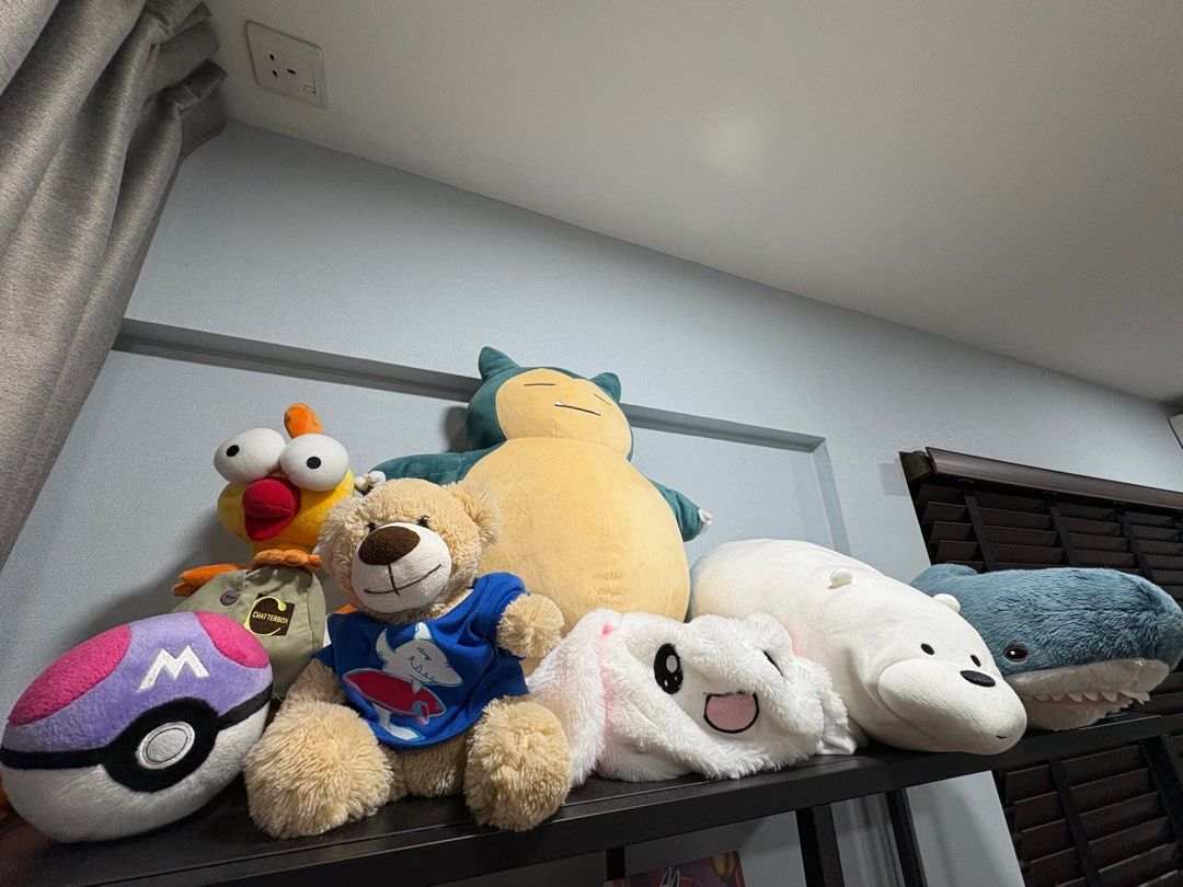Assorted Plush Toys - Snorlax, Bear, Shark, etc., Hobbies & Toys, Toys ...