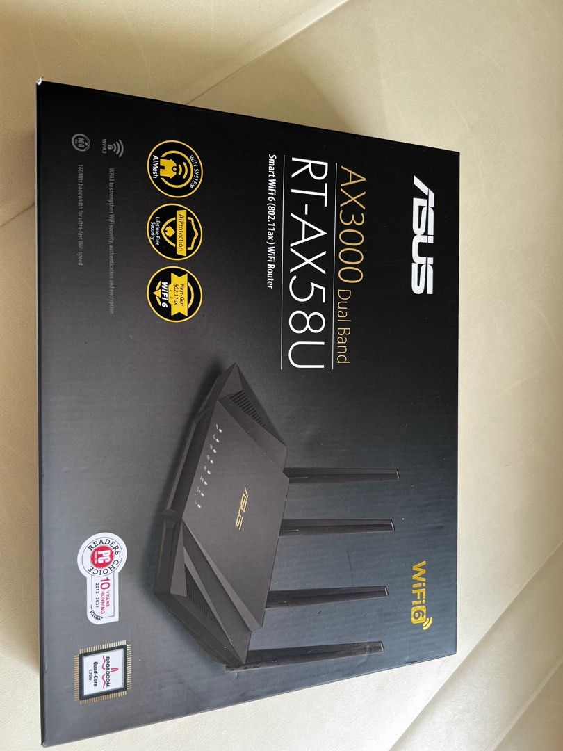 ASUS RT-AX58U AX3000 Dual Band WiFi 6 Router, Computers & Tech, Parts ...
