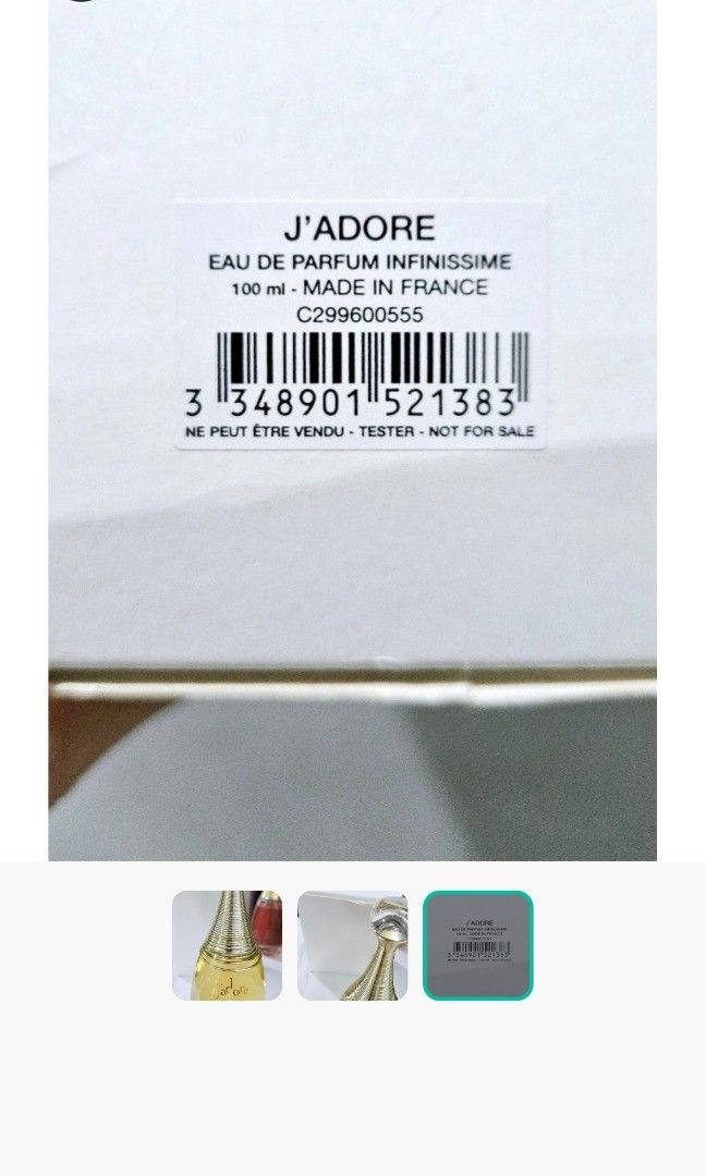 Authentic J'adore eau the perfume infinissime dior perfume made in ...