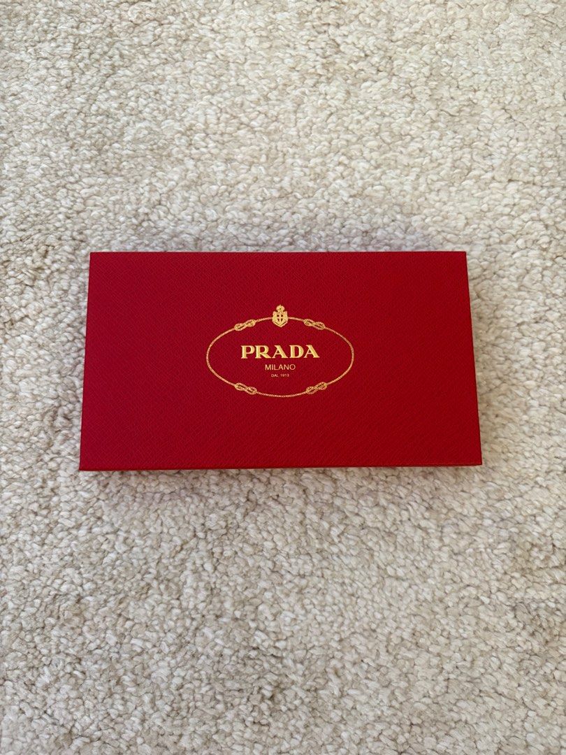 Authentic Prada Red Packets with Box, Luxury, Accessories on Carousell