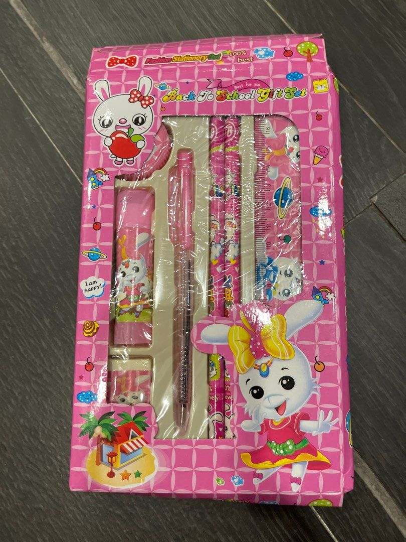 Back to School Gift Set - Pink Bunny, Hobbies & Toys, Stationery ...
