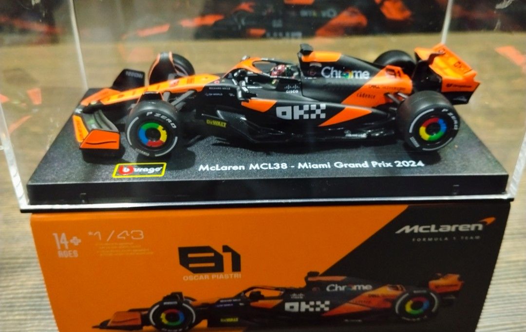 Bburago McLaren MCL38 Miami Grand Prix 2024, Hobbies & Toys, Toys ...