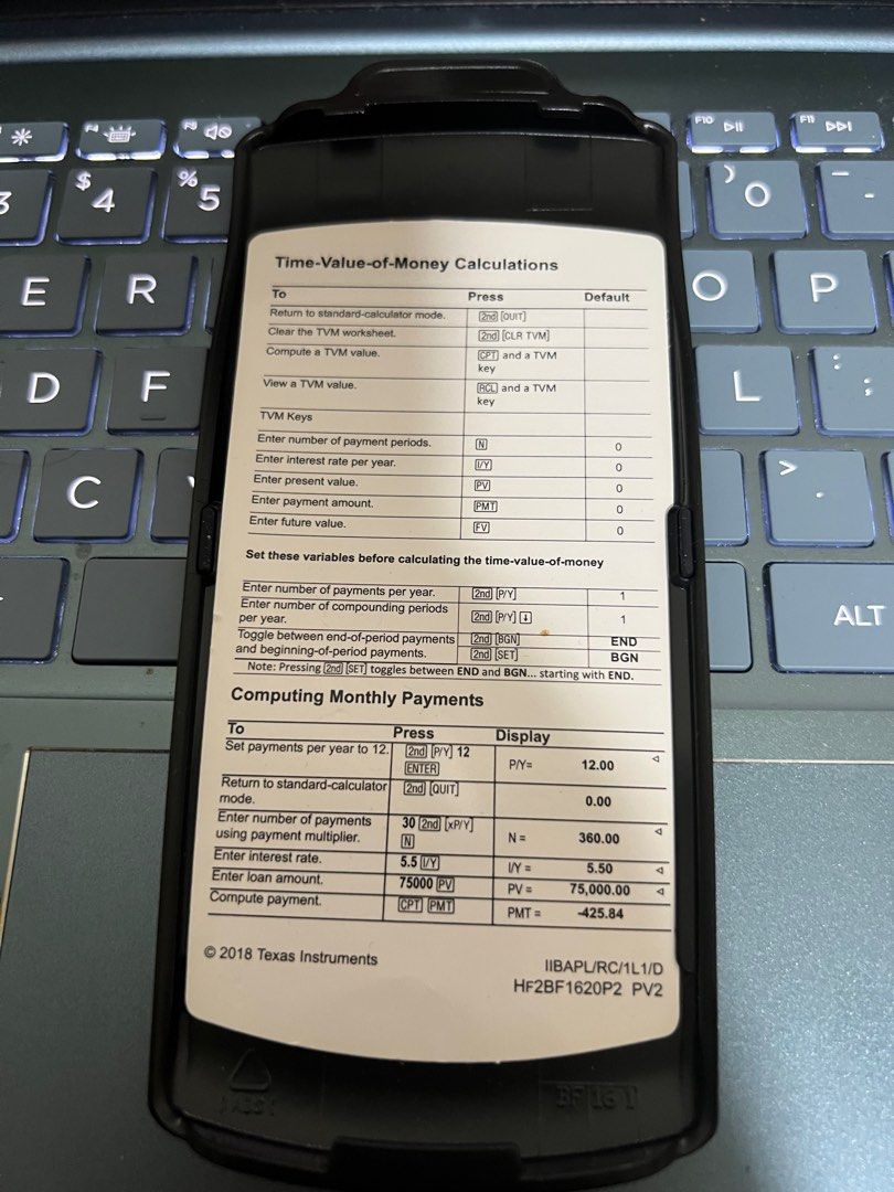 Casio FC-200V & Texas Instruments BA II Plus Calculators, Hobbies ...