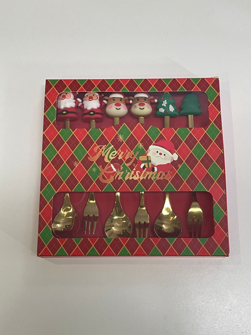 Christmas Themed Spoon and Fork Set, Furniture & Home Living ...