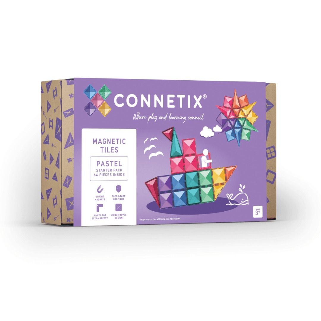 Connetix Pastel Starter Pack - 64 Pieces, Hobbies & Toys, Toys & Games ...