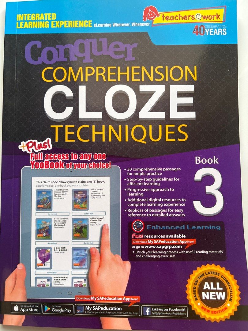 Conquer Comprehension Cloze Techniques Book 3, Hobbies & Toys, Books ...