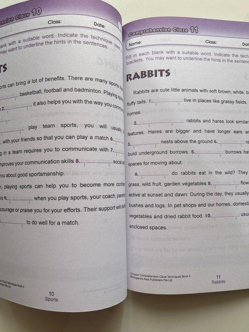 Conquer Comprehension Cloze Techniques Book 3, Hobbies & Toys, Books ...