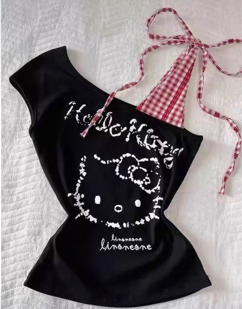 Cute Hello Kitty One Shoulder Top (ONLY ONE LEFT 🚨‼️), Women's Fashion ...