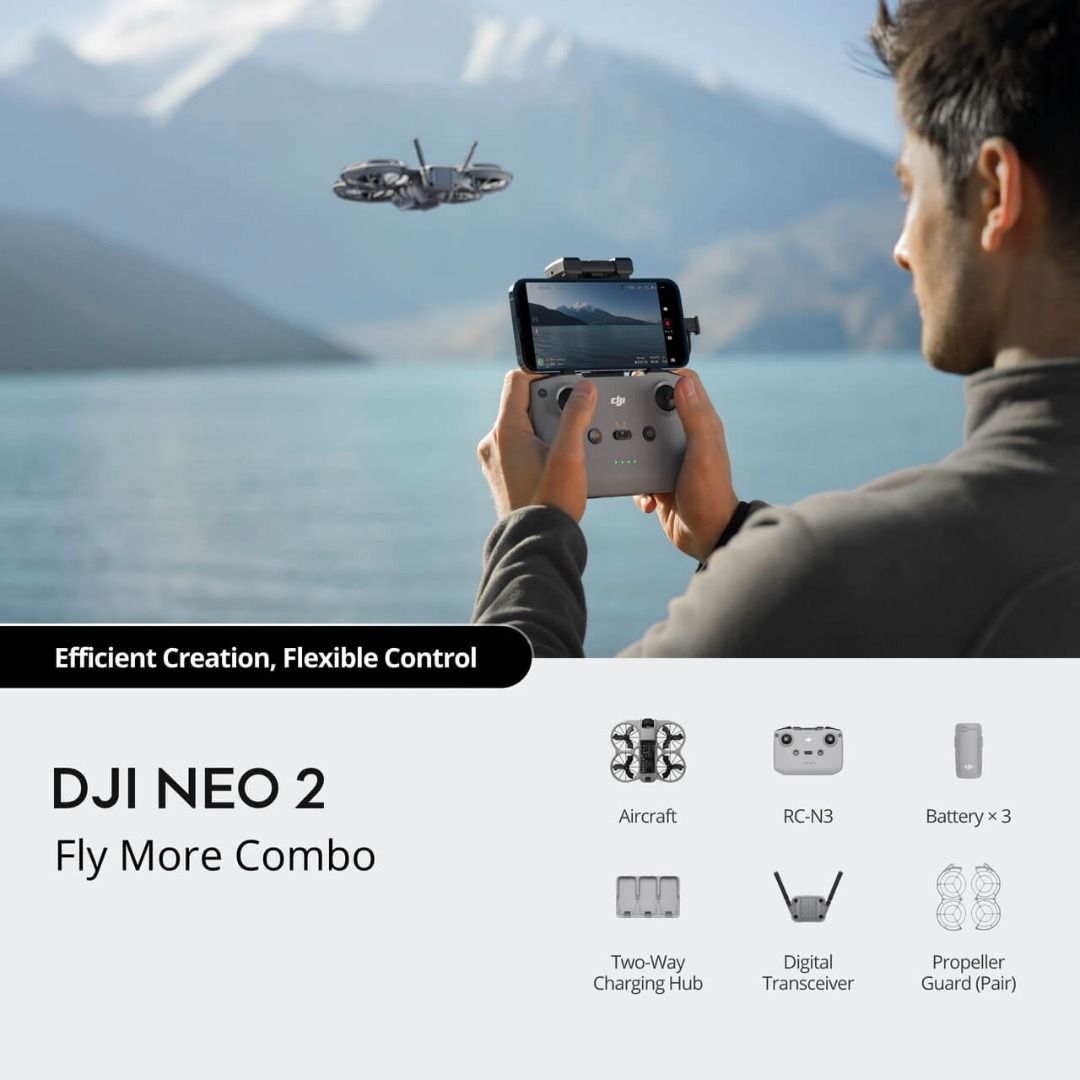 DJI NEO 2 Fly More Combo Drone, Photography, Drones on Carousell