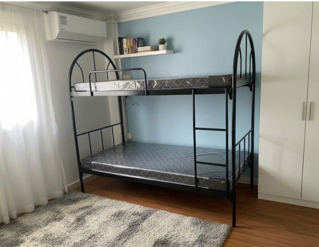 "Double decker bed frame with mattress"...free delivery 💥Metal bunk bed ...