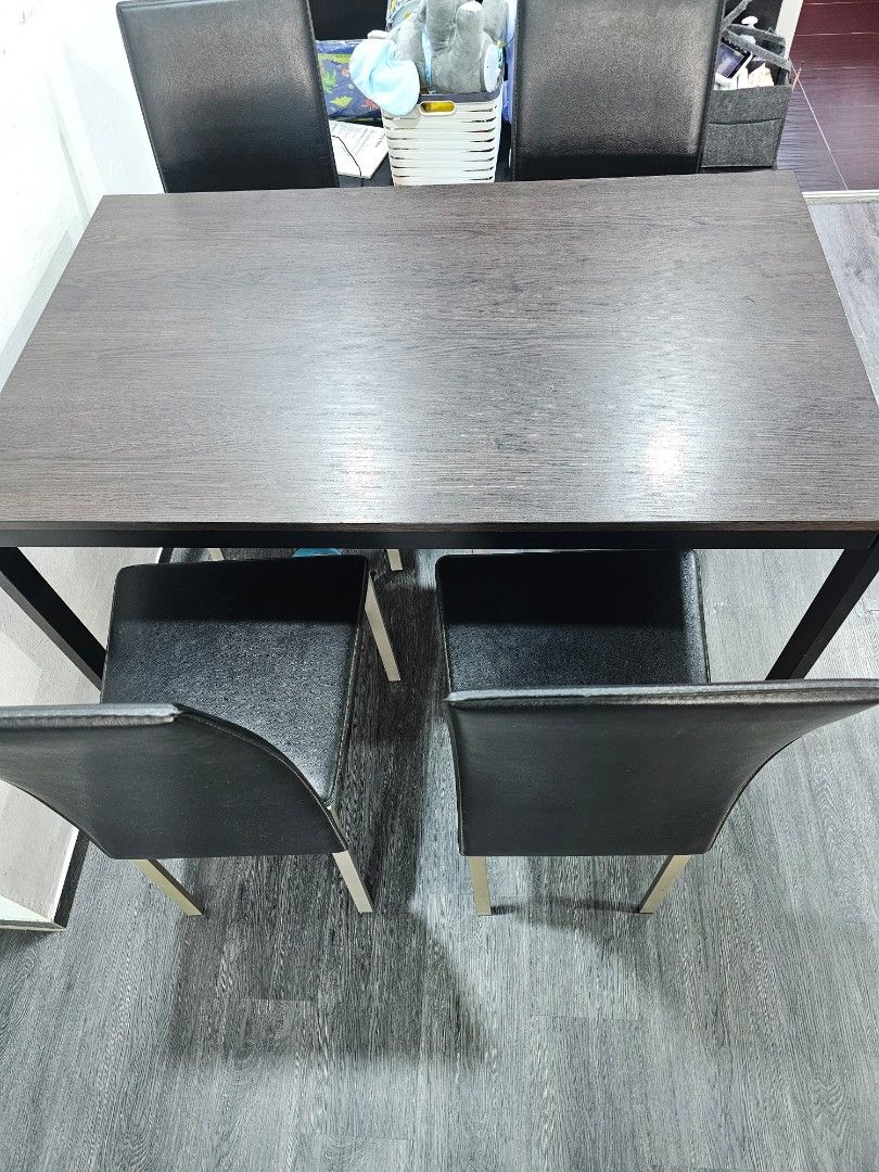 Extendable Dining Table with 4 Chairs, Furniture & Home Living ...