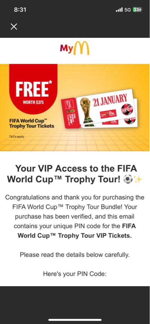 FIFA World Cup Trophy Tour VIP Tickets - Worth $375, Tickets & Vouchers ...