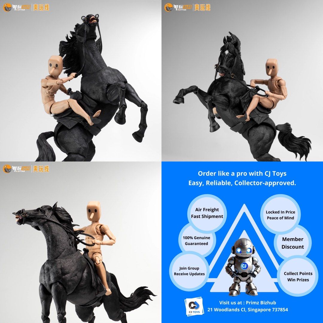 [FIRST BATCH STOCKS] NOTTAA COLLECTION 1/12 SCALE HORSE BLACK VERSION ...