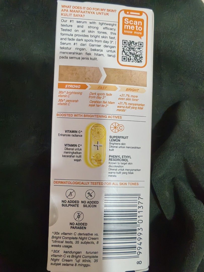 Garnier Bright Complete Booster Serum, Beauty & Personal Care, Face ...