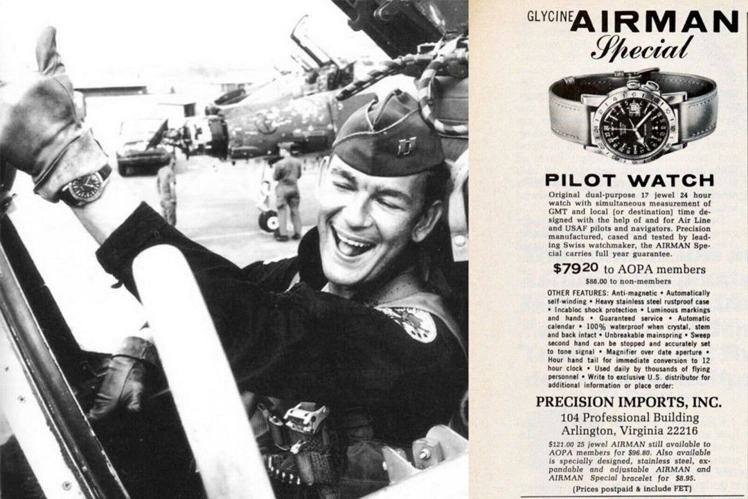 Glycine Airman The Chief Dual Time Purist Swiss Automatic Pilot Grey ...