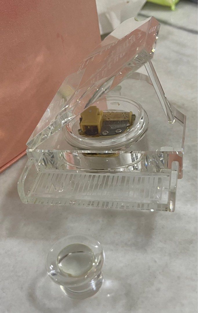 Happy Birthday Glass Grand Piano Music Box, Hobbies & Toys, Musical ...