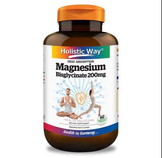 Holistic Way Magnesium Bisglycinate 200mg - 60 Capsules, Health ...