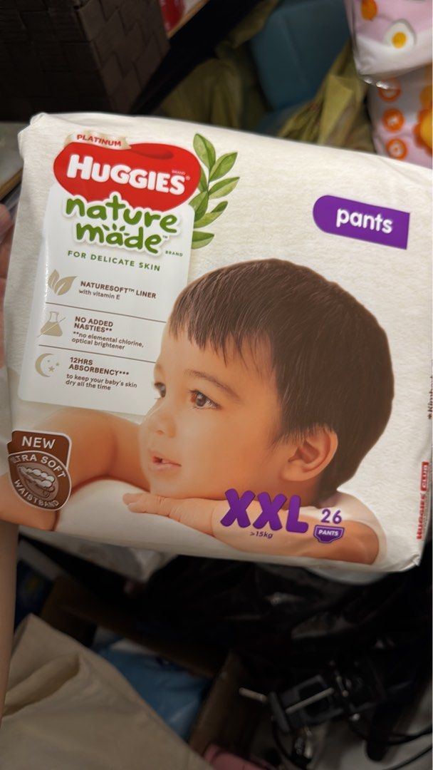 Huggies Nature Made Pants XXL, Babies & Kids, Bathing & Changing ...