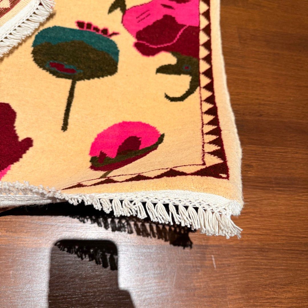 Rug inspired by Poppy fields of Afghanistan - Handmade fine rug carpet ...