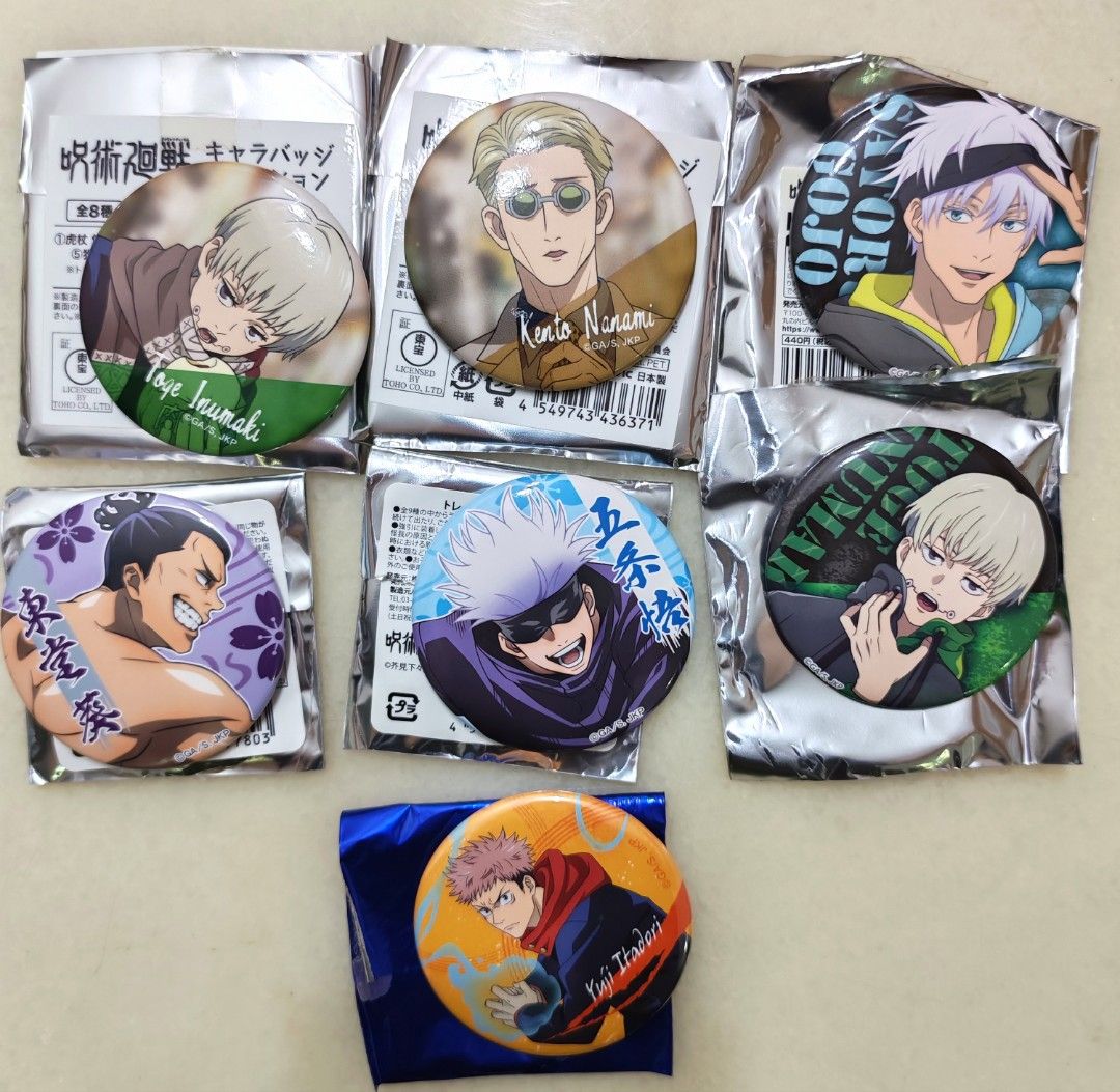 🌟Instock🌟Jujutsu Kaisen badges : Gojo, Nanami, Yuji, Toge, Todo ...