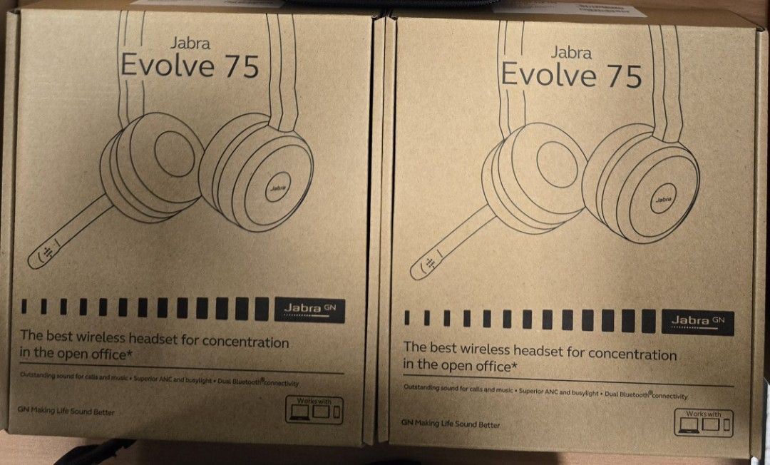Jabra Evolve 75 Wireless Headset, Audio, Headphones & Headsets on Carousell
