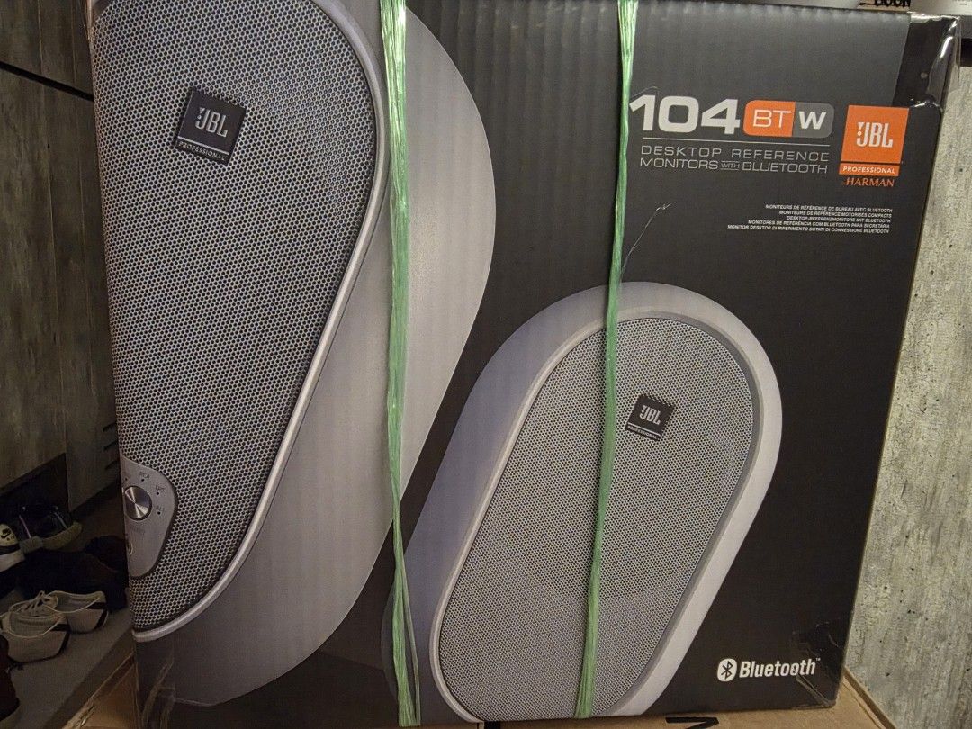 JBL 104-BTW Desktop Reference Monitors with Bluetooth (White), Audio ...