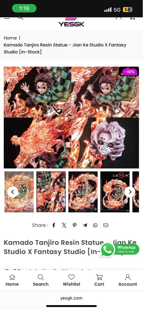 Kamado Tanjiro Resin Statue - Jian Ke Studio X Fantasy Studio, Hobbies ...