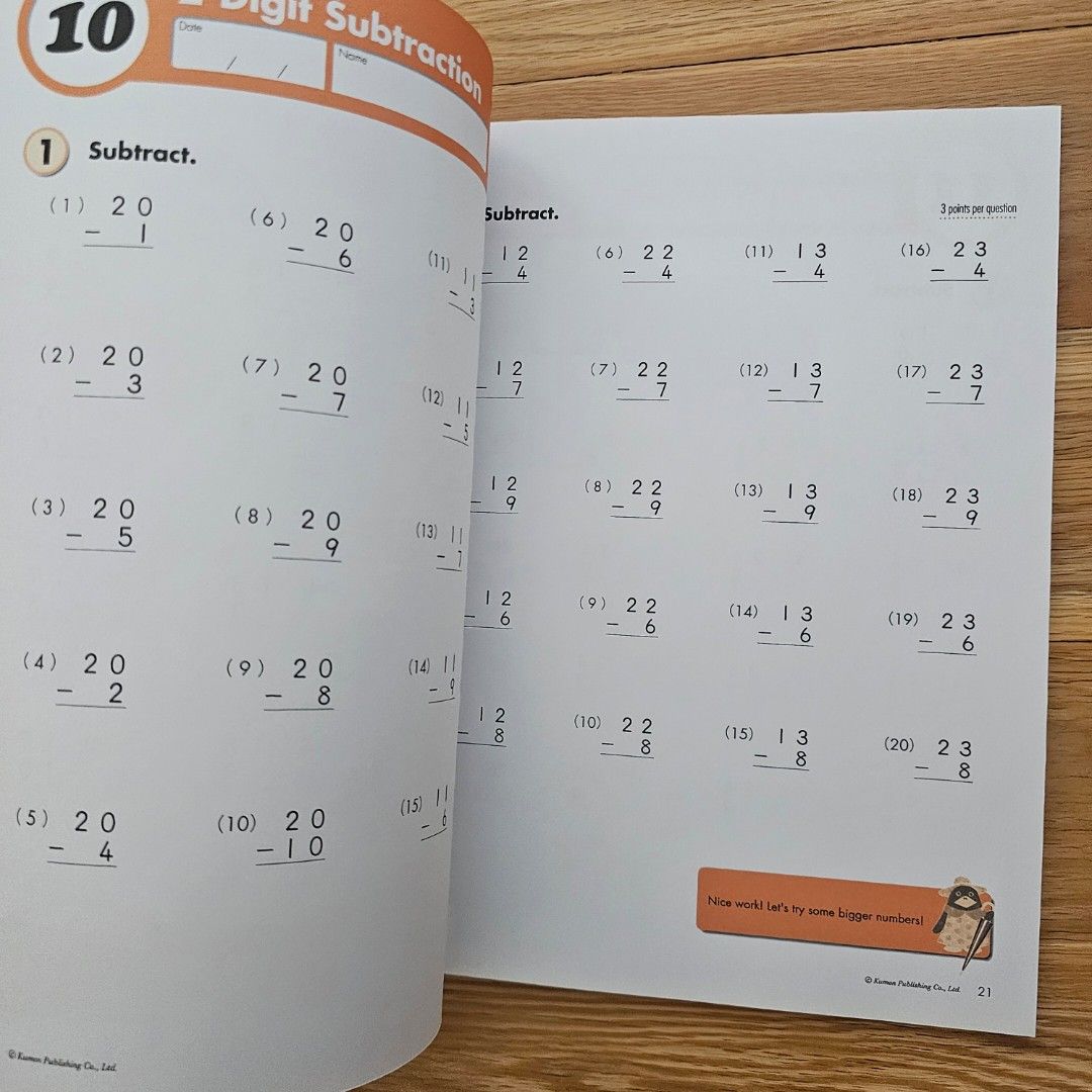 Kumon P2 Math Addition Subtraction Workbook, Hobbies & Toys, Books ...