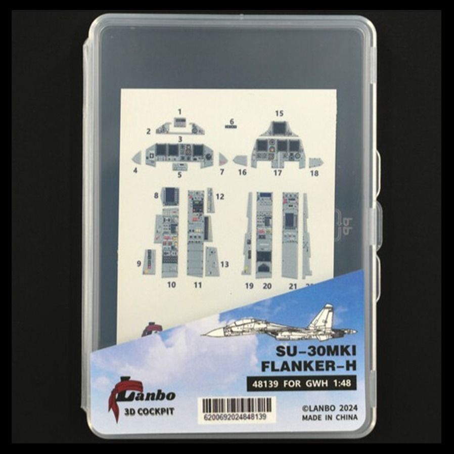 Lanbo 1/48 SU-30MKI Flanker-H 3D printing cockpit panel (for GWH ...