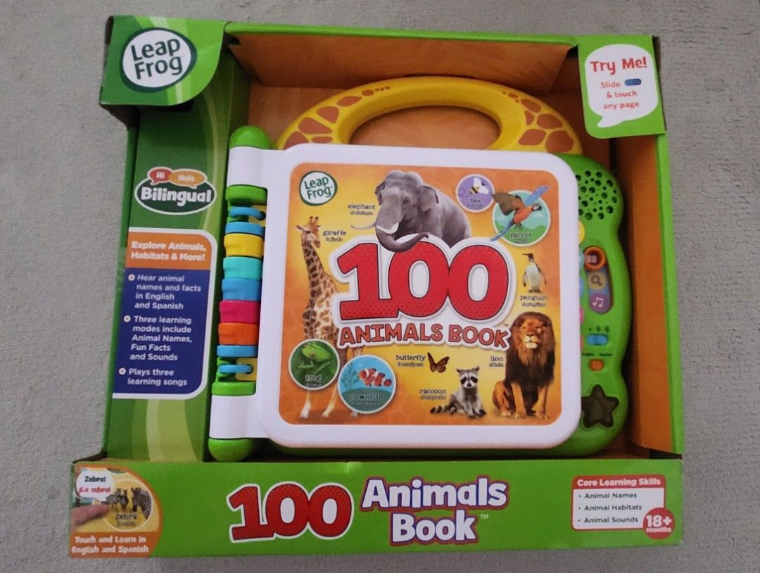 LeapFrog 100 Animals Book - Bilingual, Hobbies & Toys, Books ...