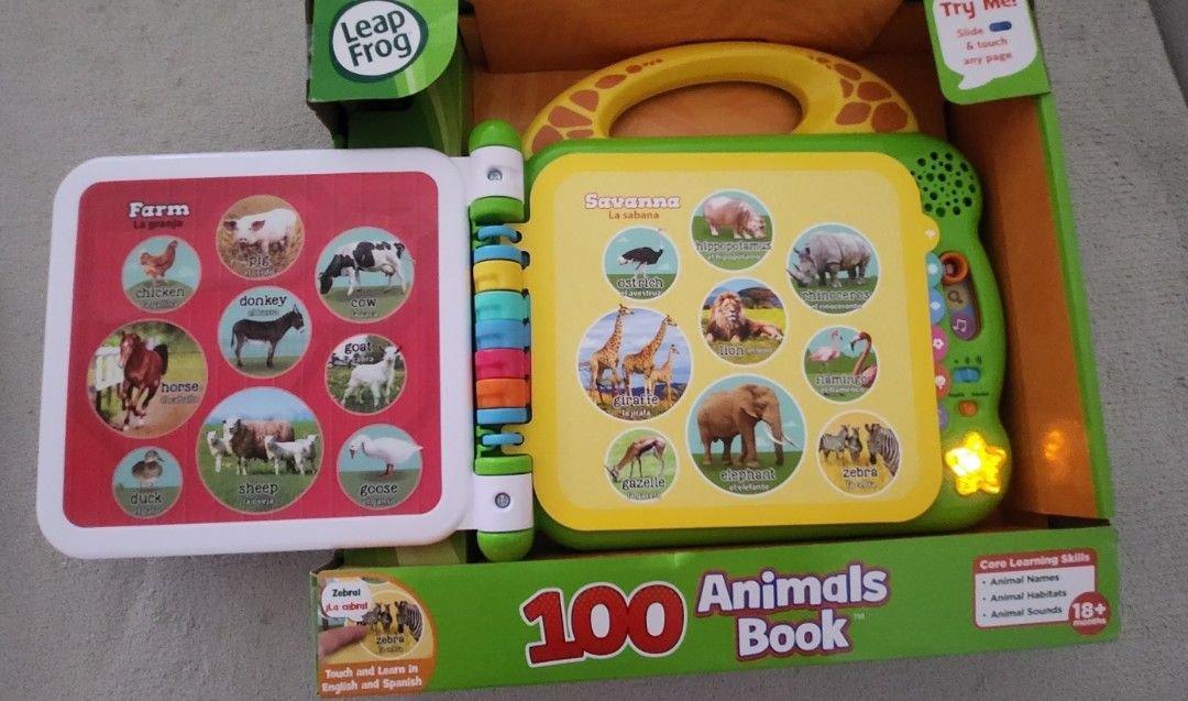 LeapFrog 100 Animals Book - Bilingual, Hobbies & Toys, Books ...
